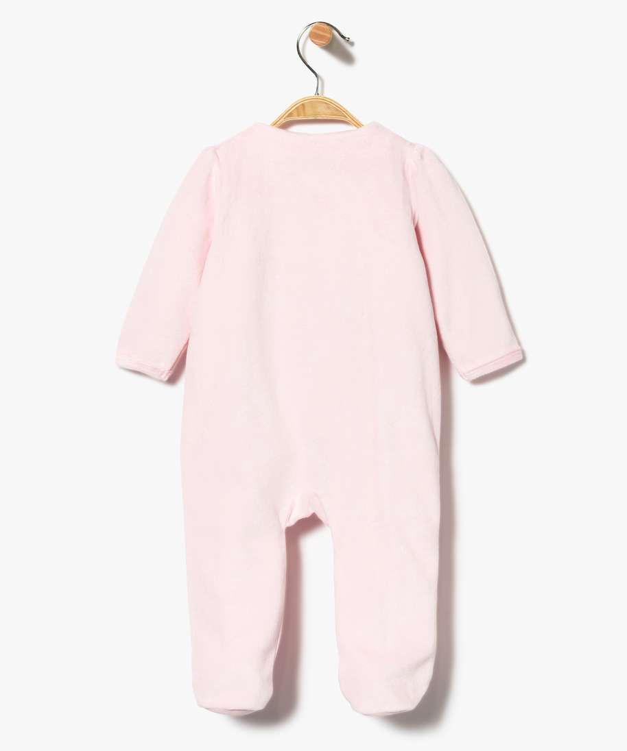 pyjama bebe fille en velours a volant rose standard pyjamas velours ...