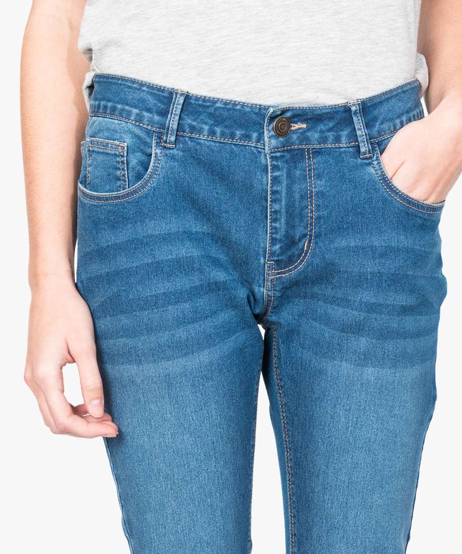 jean skinny effet motard gris pantalons jeans et leggings femme | GÉMO