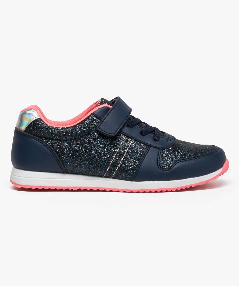 basket pailletee multimatieres bleu baskets fille | GÉMO