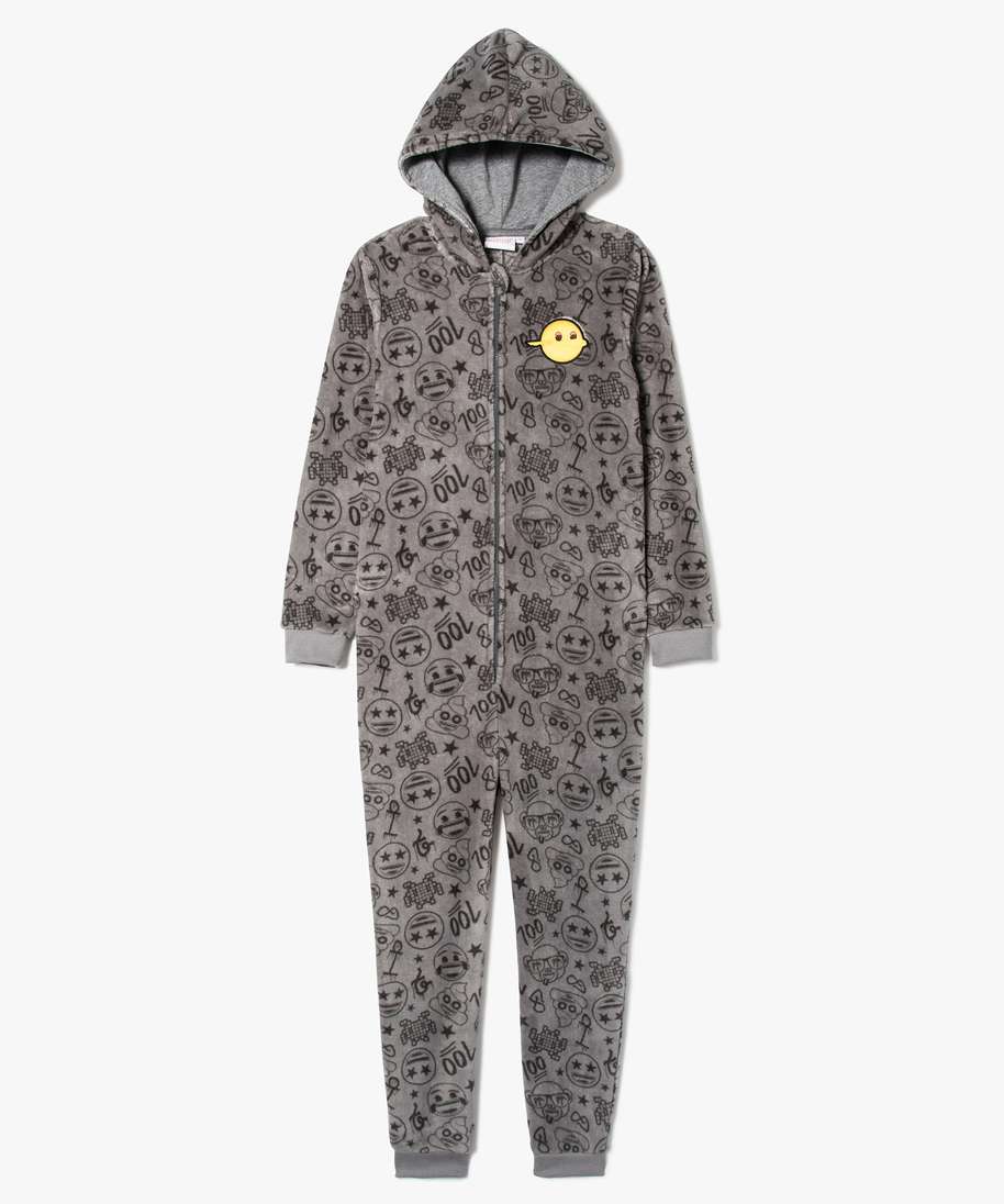 combinaison dinterieur a capuche - emoji imprime garcon | GÉMO