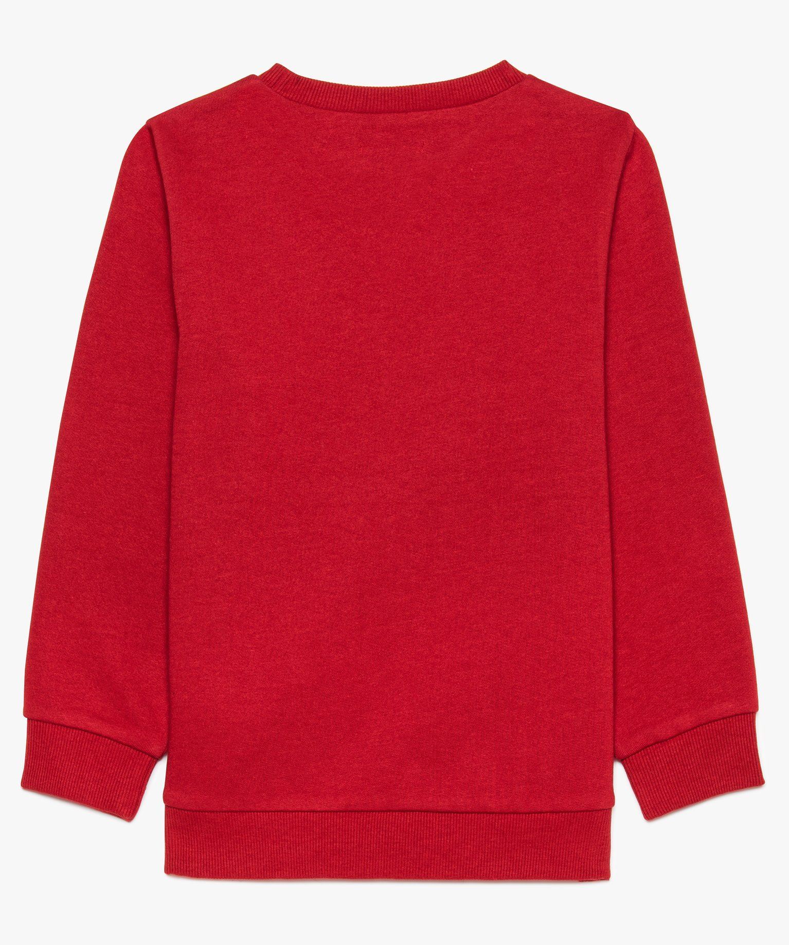 sweat garcon avec motifs et interieur molletonne rouge sweats garcon | GÉMO
