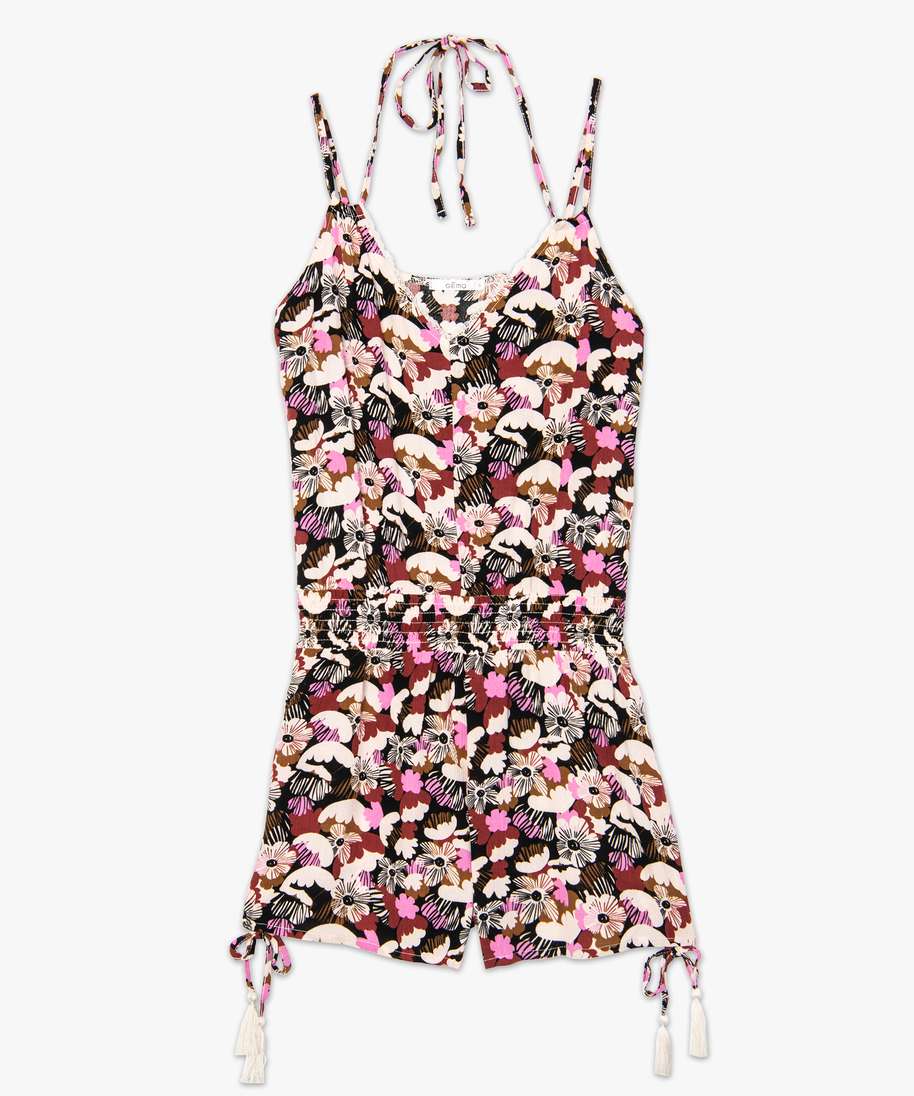combishort femme a motifs fleuris et fines bretelles imprime pyjamas ...