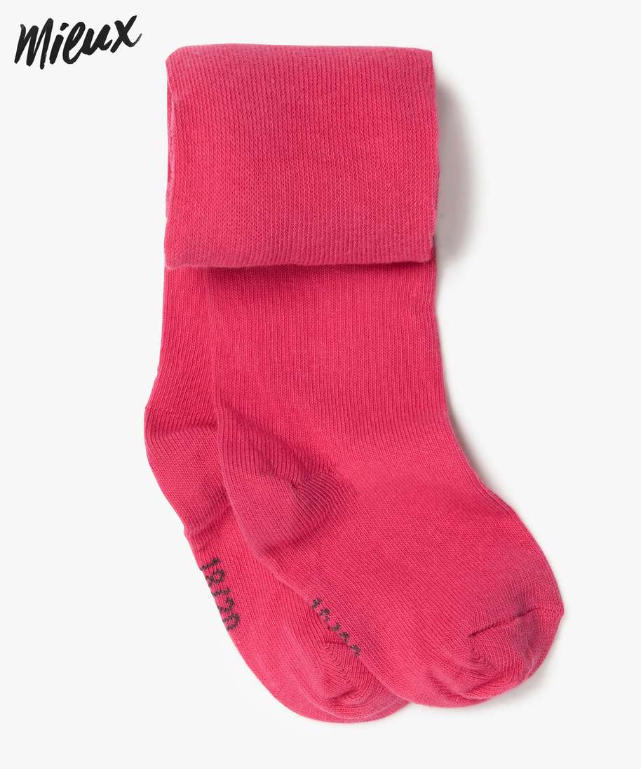 collant bebe fille en coton biologique rose bebe | GÉMO