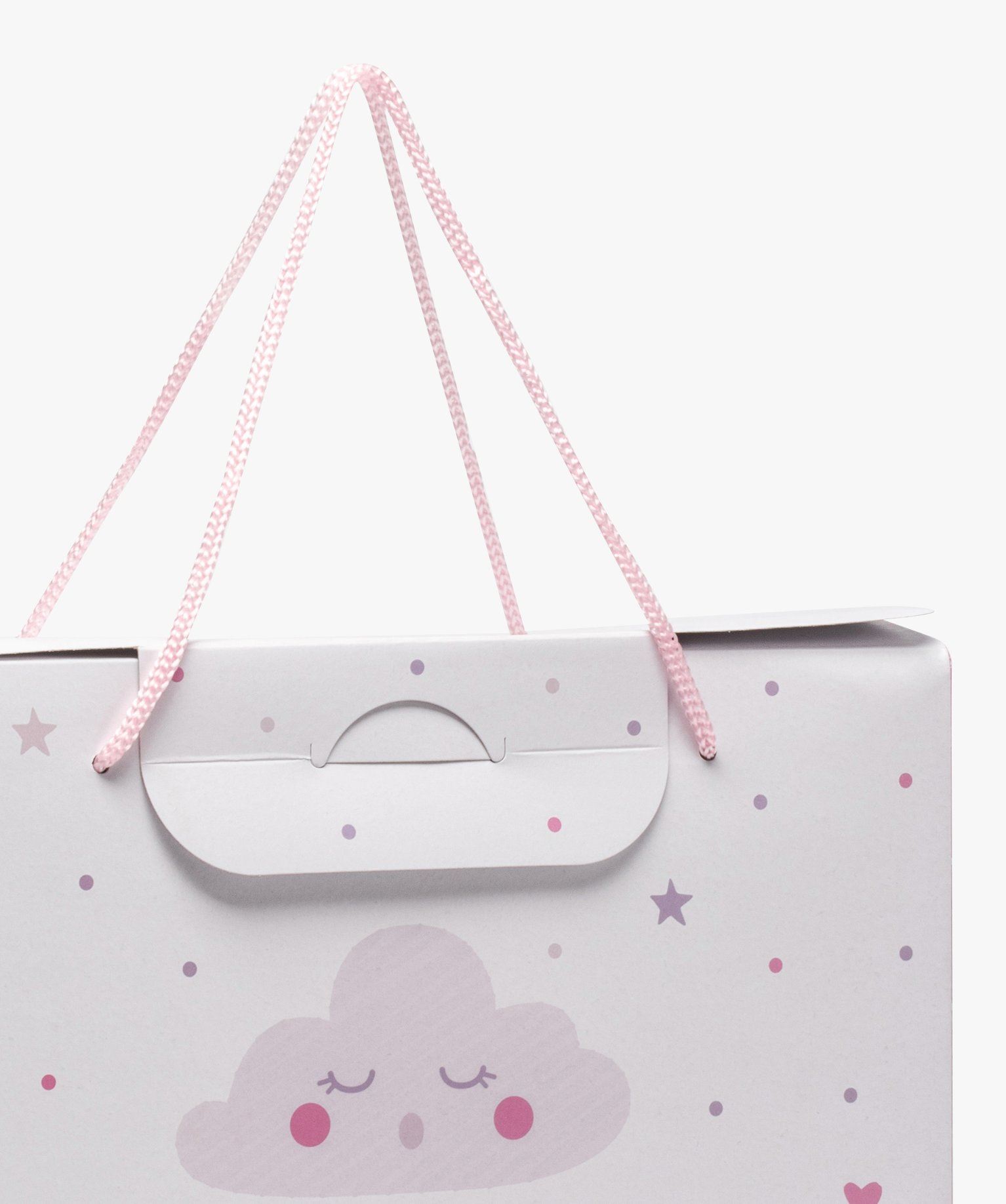 boite cadeau bebe fille avec motif nuage en carton recycle rose vif ...