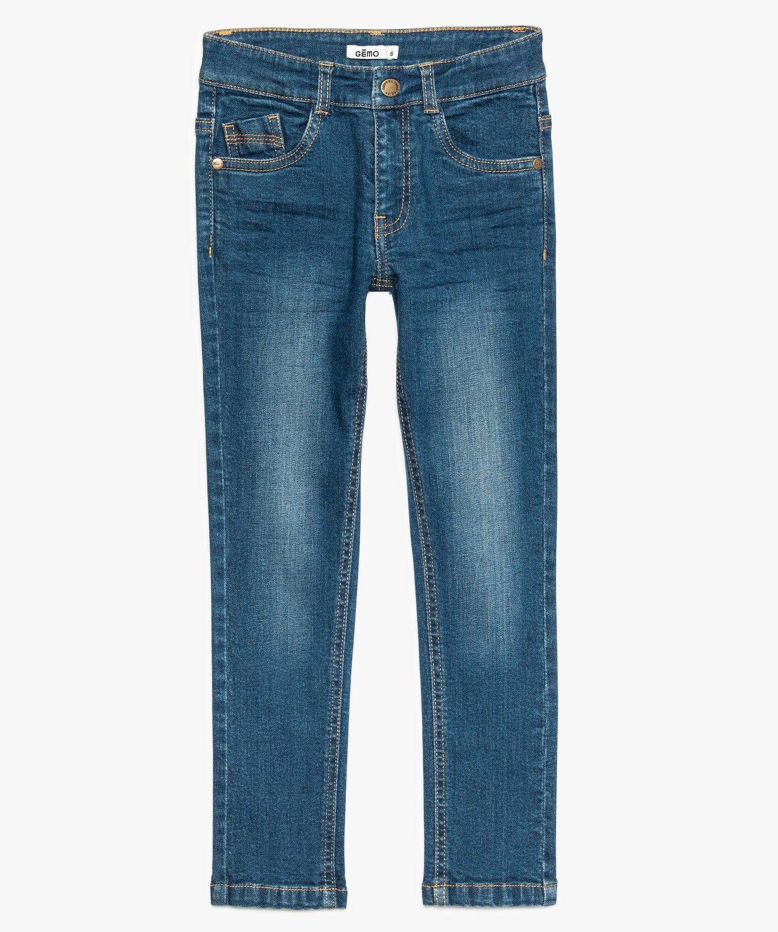 jean coupe skinny extensible 5 poches garcon bleu vif jeans garcon | GÉMO
