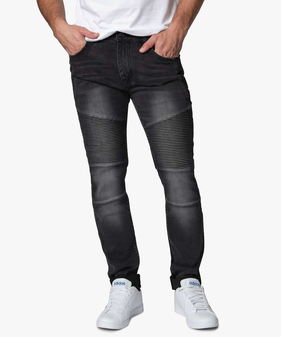 jean homme avec surpiqures sur les cuisses et les hanches gris jeans ...
