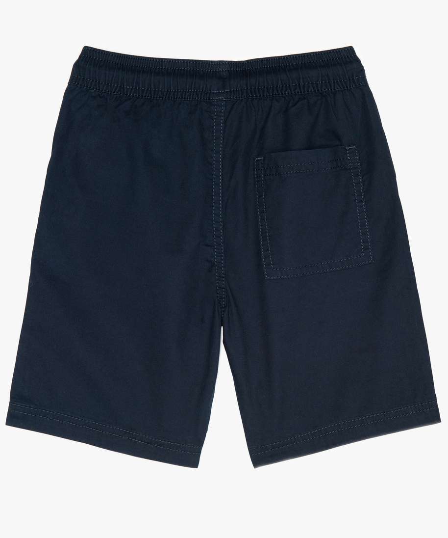 short garcon en toile avec poches surpiquees bleu garcon | GÉMO