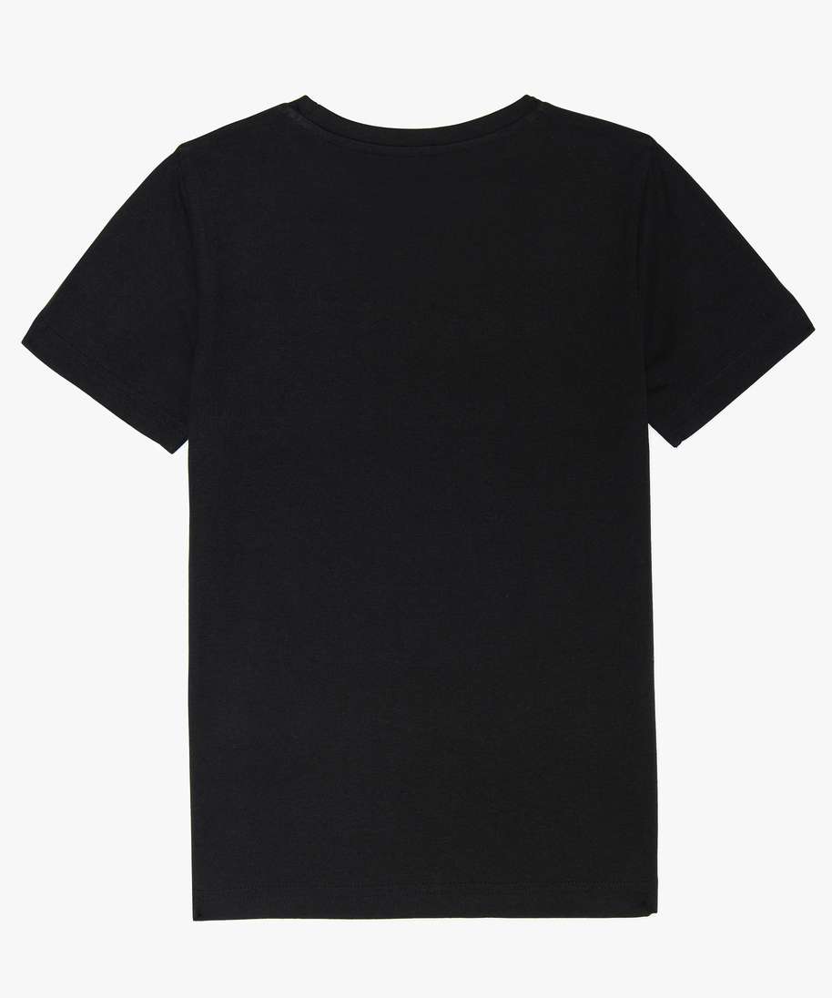 tee-shirt garcon uni a manches courtes en coton bio noir tee-shirts ...