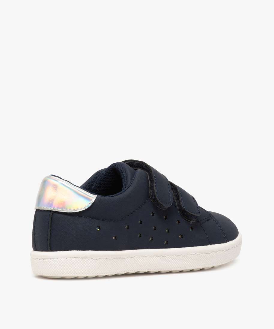 baskets fille avec touches brillantes et fermeture scratch bleu baskets ...