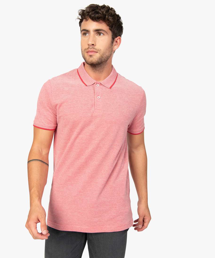 polo homme a manches courtes avec finitions fantaisie rose polos homme ...
