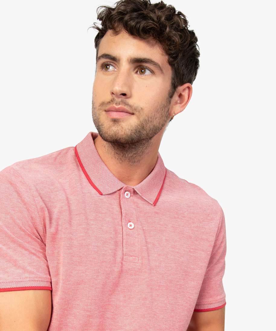 polo homme a manches courtes avec finitions fantaisie rose polos homme ...