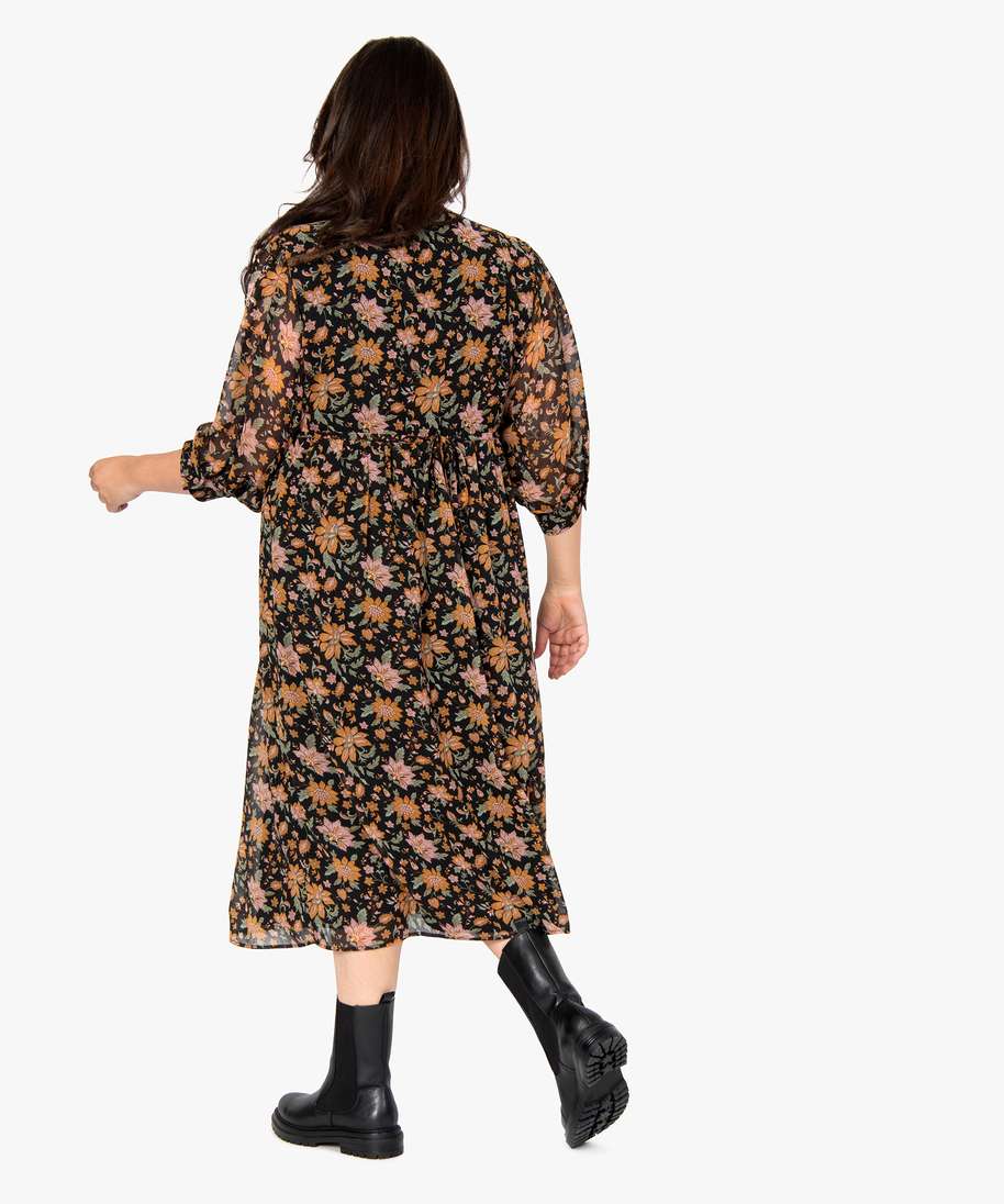 robe femme grande taille longue a motifs fleuris et manches amples ...