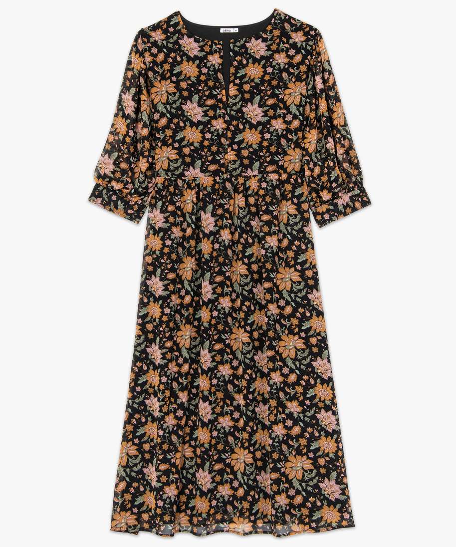 robe femme grande taille longue a motifs fleuris et manches amples ...