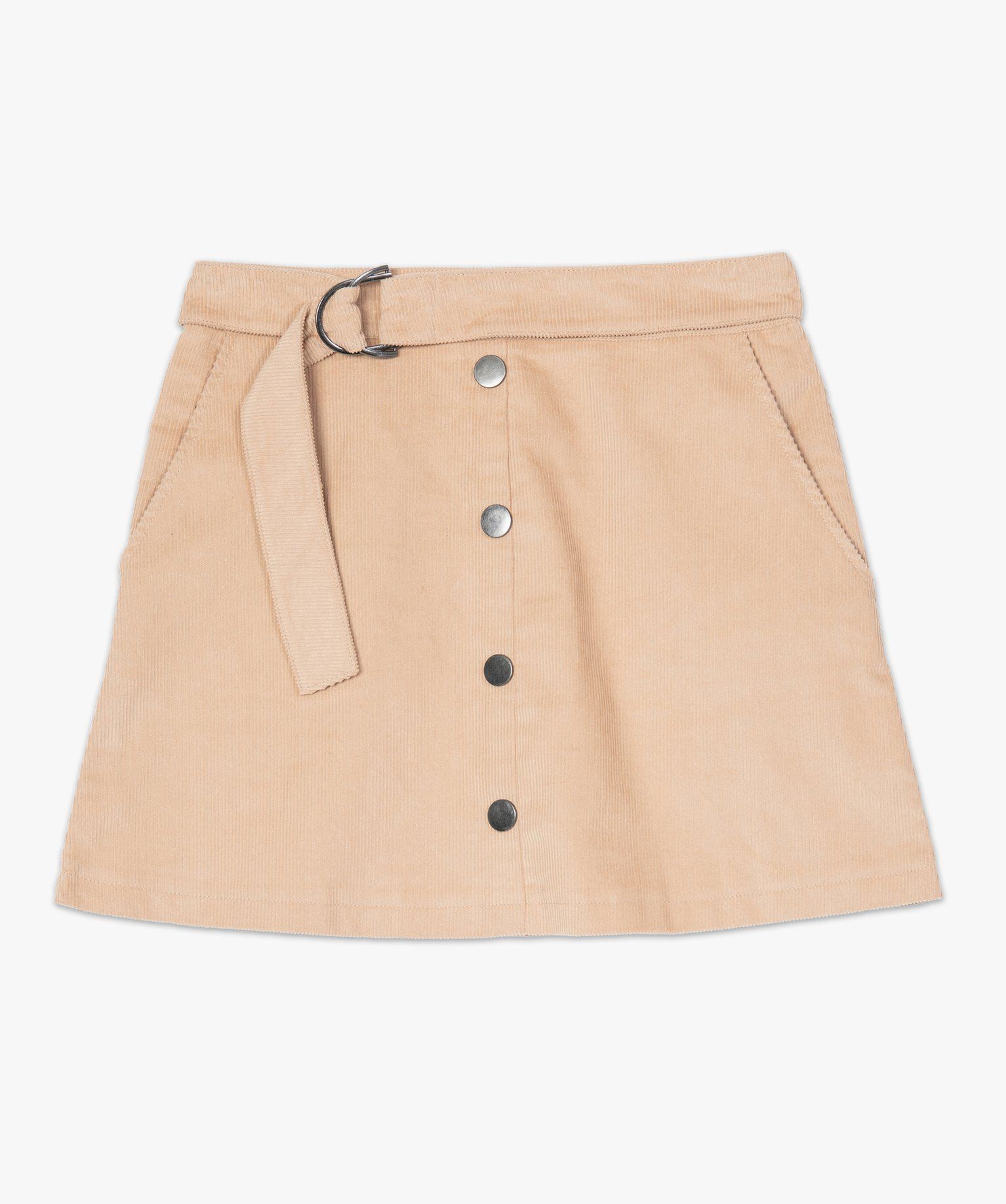 jupe femme en velours cotele avec ceinture beige jupes femme | GÉMO