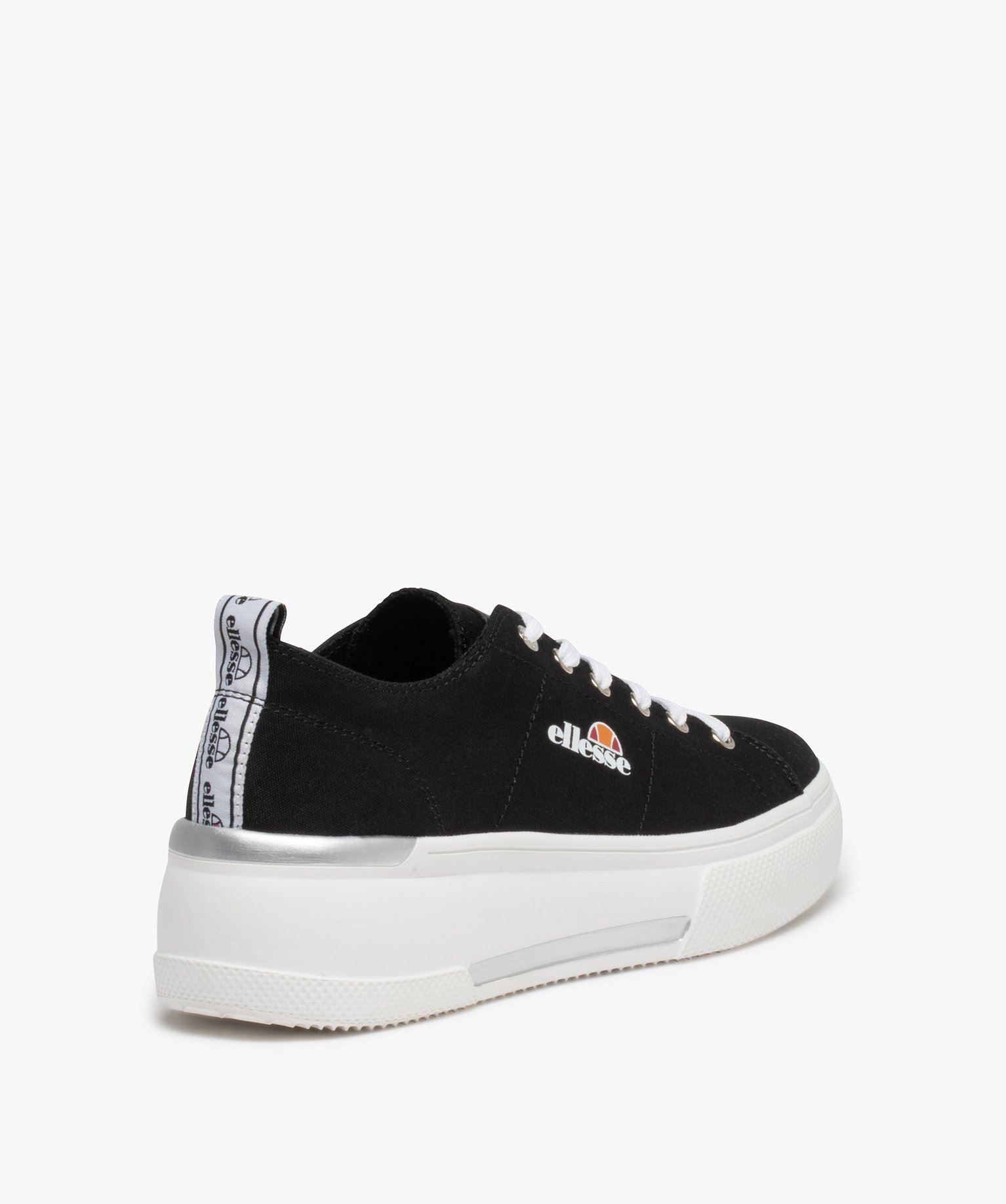 baskets femme en toile a semelle plateforme - ellesse isabello noir ...