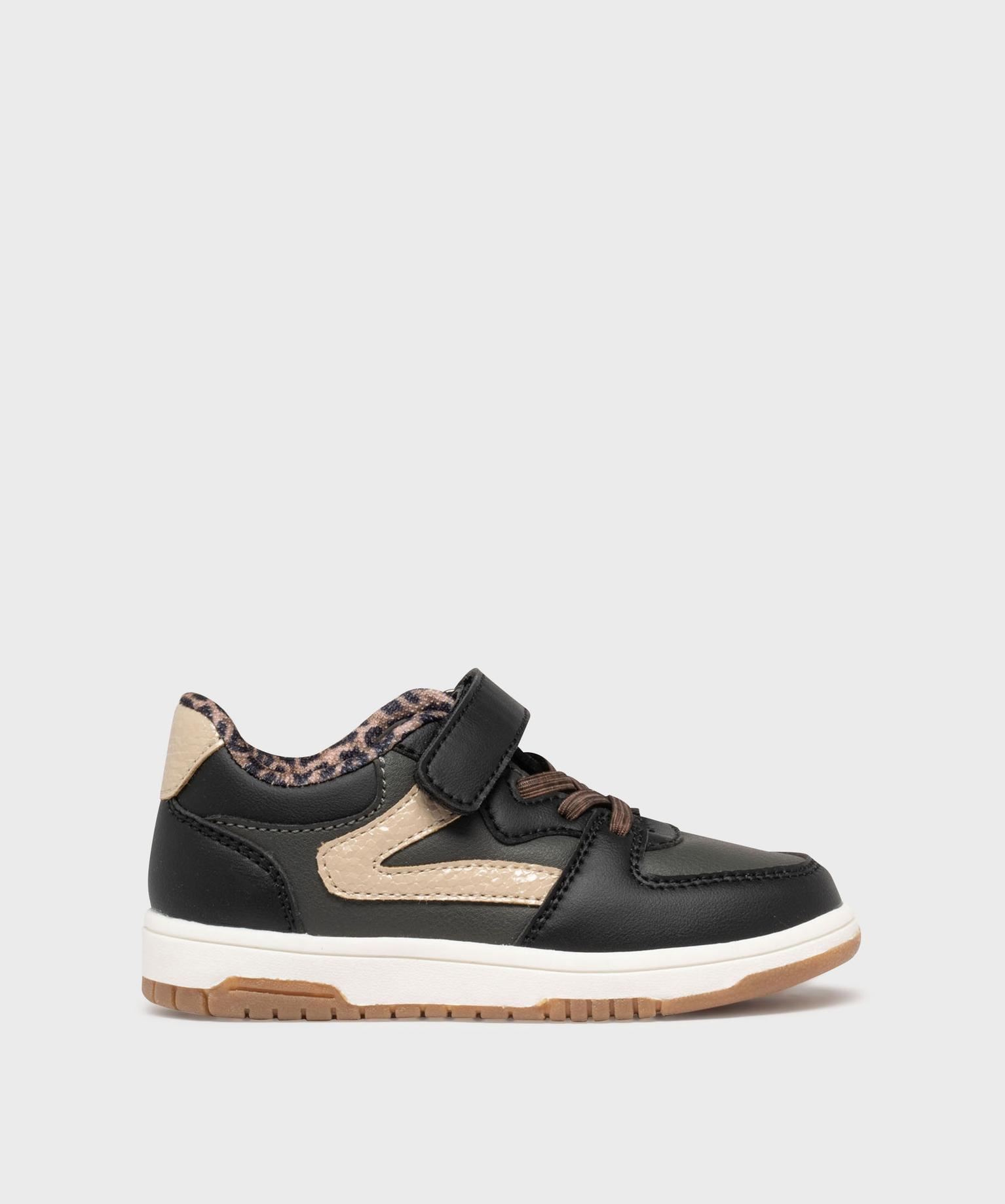baskets basses a lacets elastiques et scratch fille - 5 miles noir ...