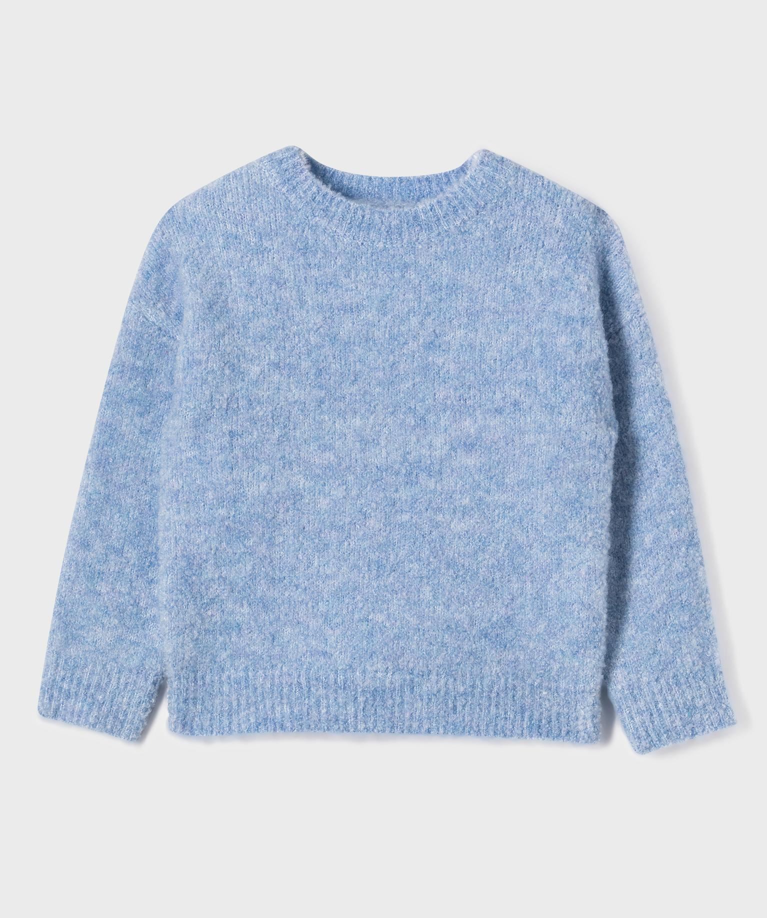 pull en maille bouclette fille bleu standard pulls fille | GÉMO