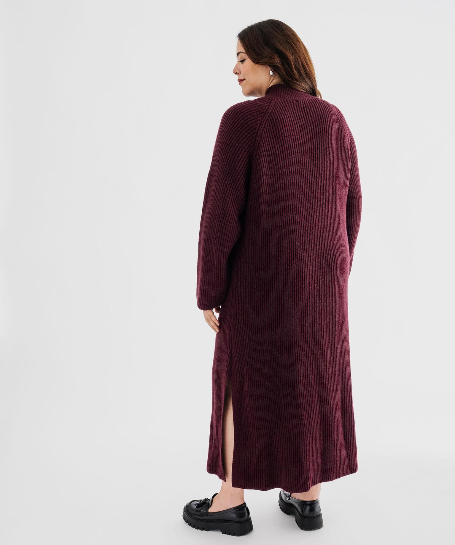 robe pull longue fendue sur les cotes femme grande taille violet ...