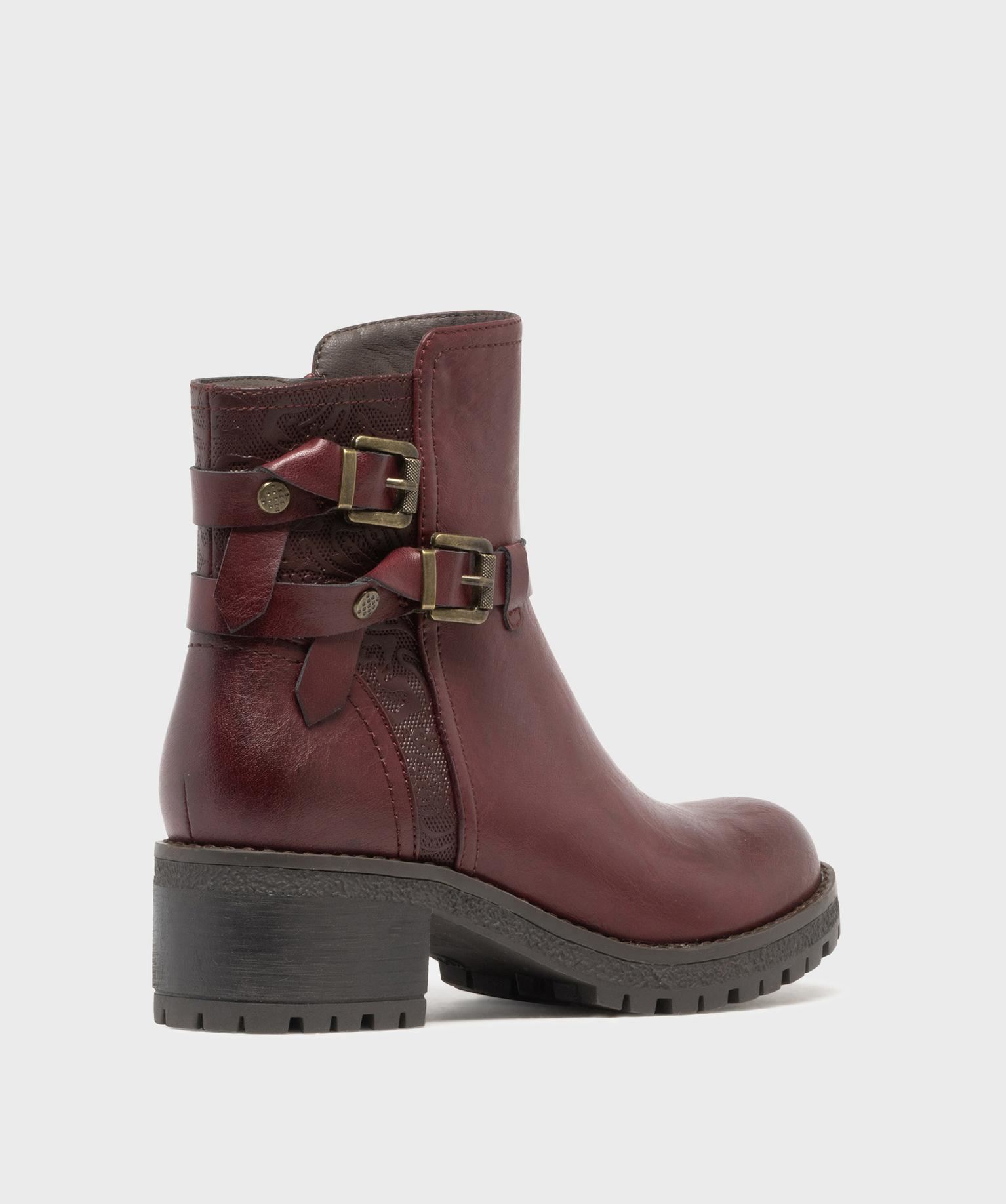 boots zippees a talon et semelle crantee femme rouge femme | GÉMO